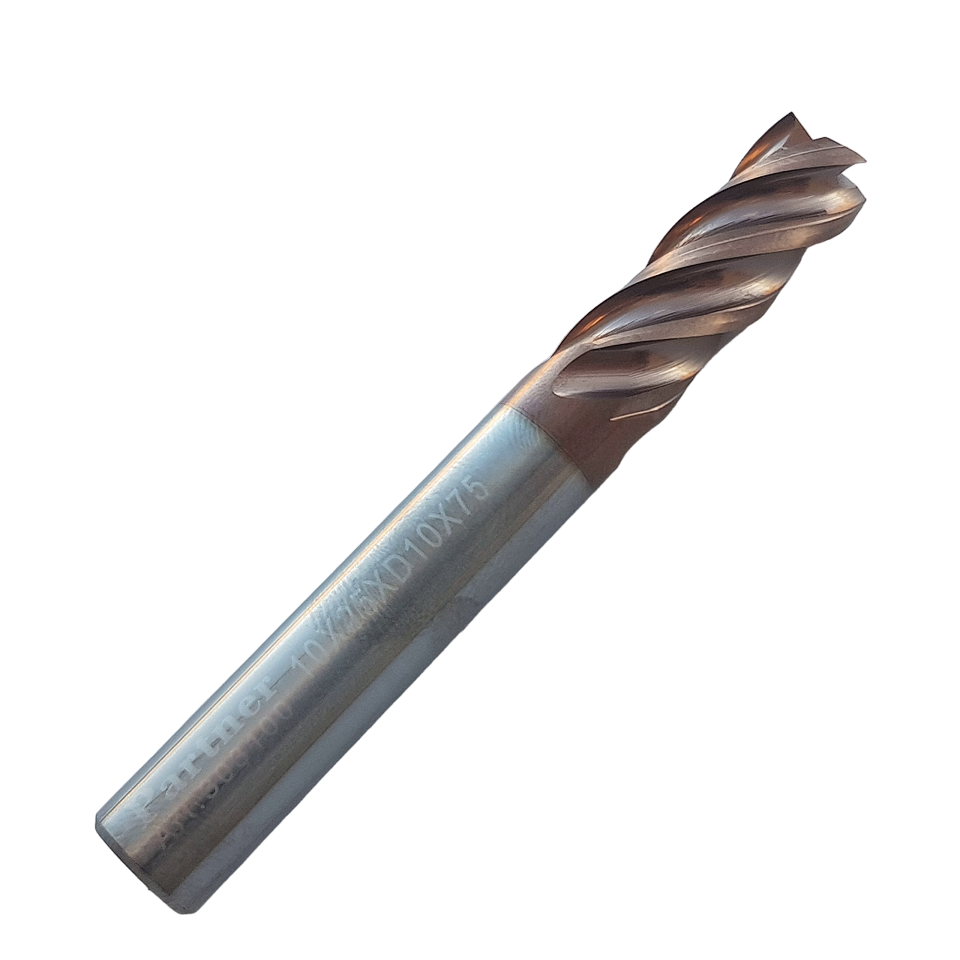 Фреза концевая твердосплавная по нерж, 10X25XD10X75, 4-х перая, TiAlSIN, 38/41гр, Partner 303100 (Серия 303)