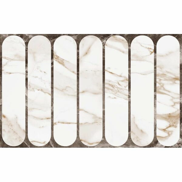 Gracia Ceramica Плитка Капелла белый низ 03 глянц 25x40 8 мм арт. 010100001556 (цена за 1.4 м2)