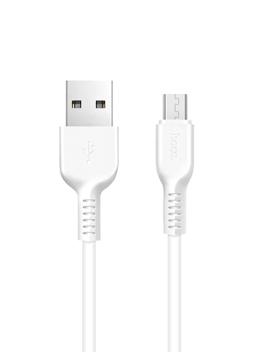 Кабель Hoco X20 USB to microUSB, 2.4А, 2 метра, белый / провод для старых Android смартфонов, планшетов и пр.
