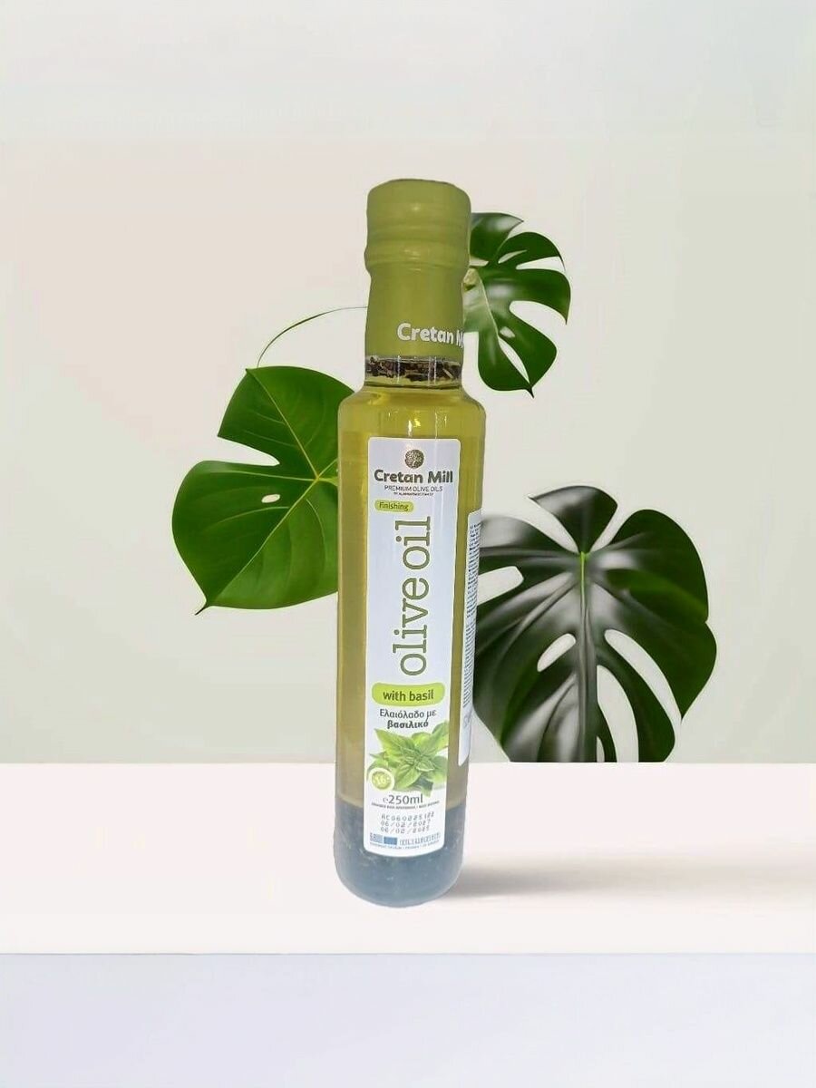 Оливковое масло с базиликом Cretan Mill Extra Virgin 0,25л, Греция