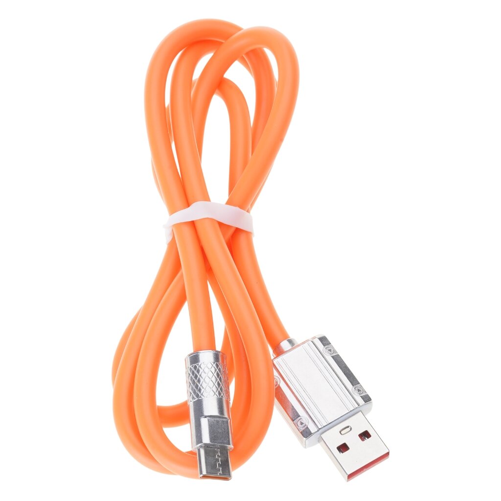 Удлиненный динамический цифровой дисплей мощностью 120 Вт, кабель для сверхбыстрой зарядки Type c, кабель для передачи данных-1 метр-без дисплея оранжевого цвета