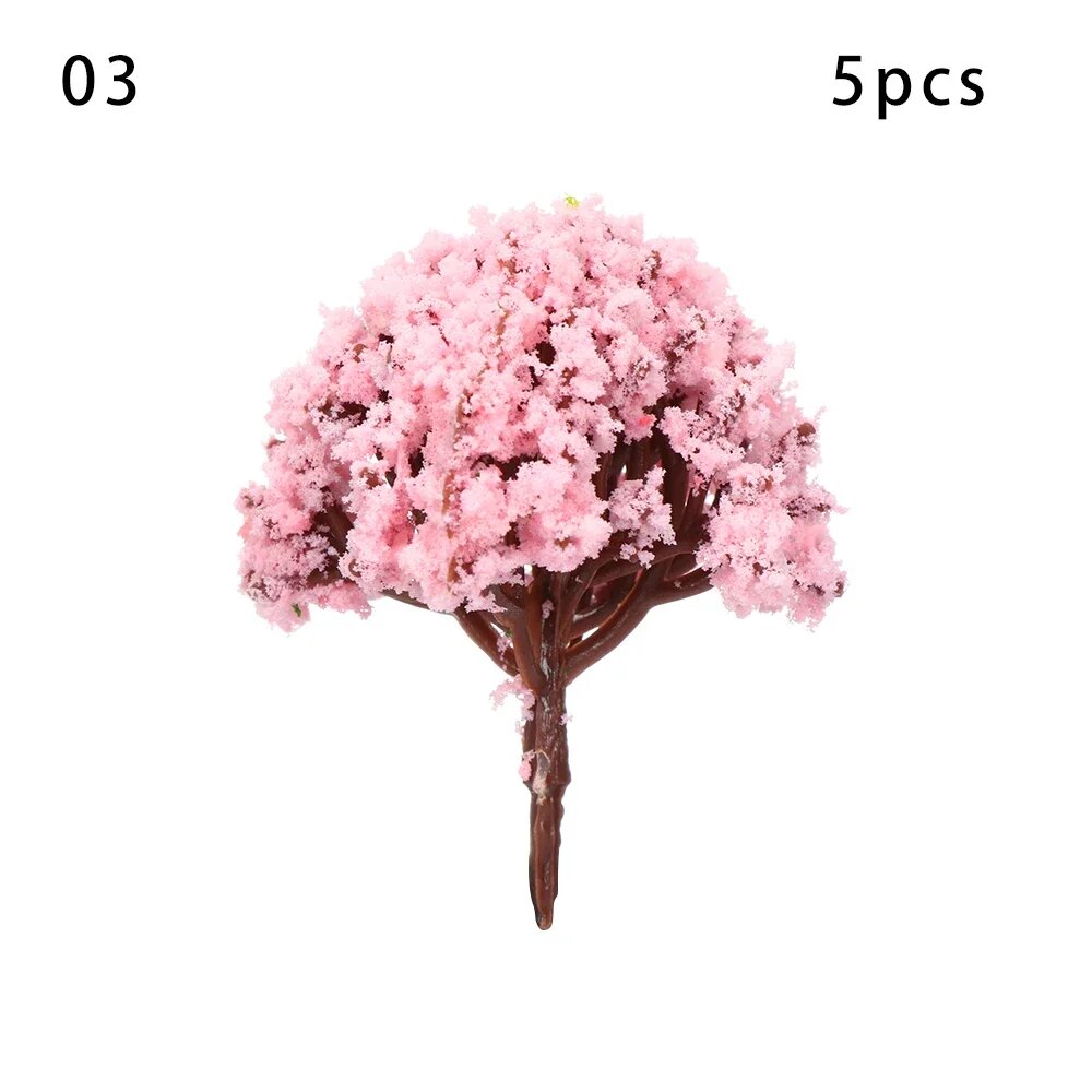 Миниатюрные деревья розовые, 5 шт, Цвет: 3