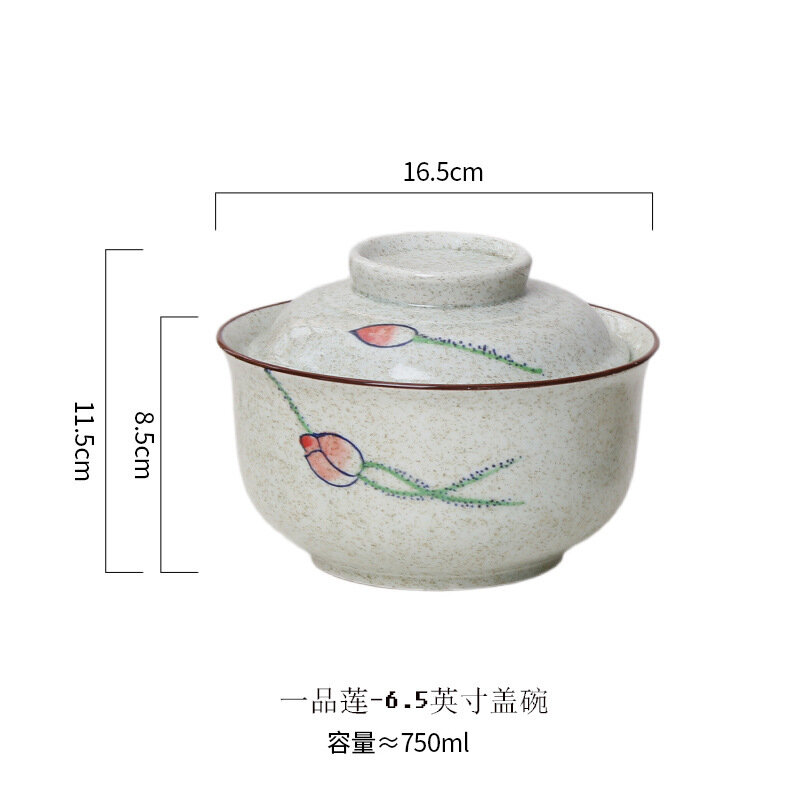 Керамическая миска для лапши быстрого приготовления, китайская домашняя посуда, миска для улиточной лапши, большая миска для рамена, миска для супа с крышкой, миска для риса в общежитии