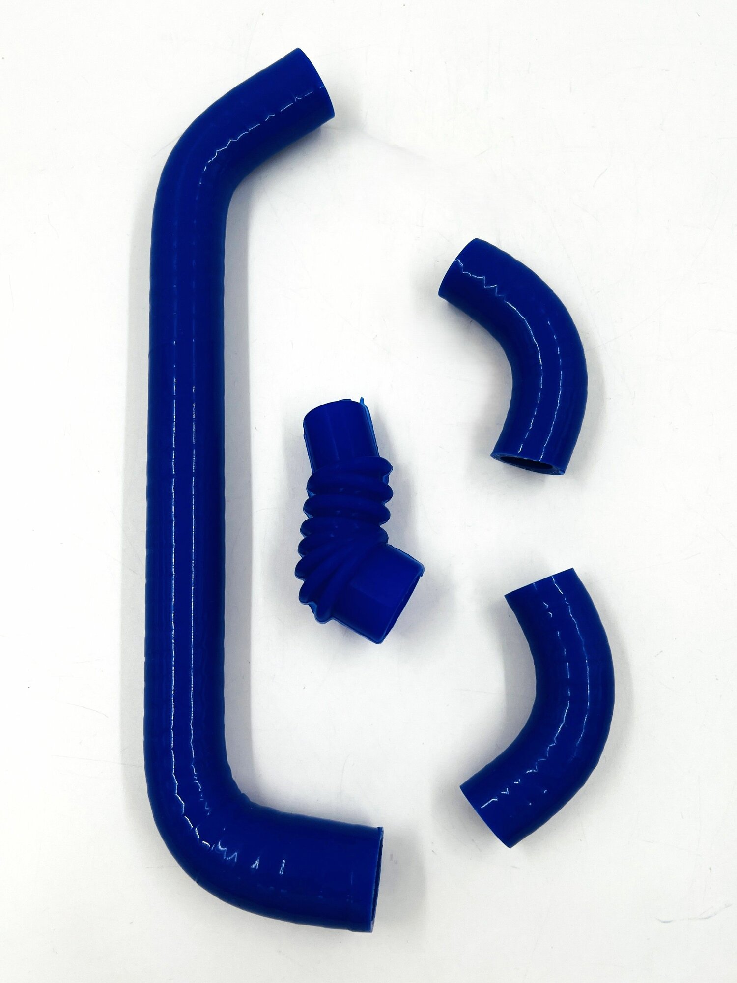 Патрубки регулятора холостого хода (РХХ) УАЗ Патриот, Хантер ЗМЗ-406 силикон 4 шт синие