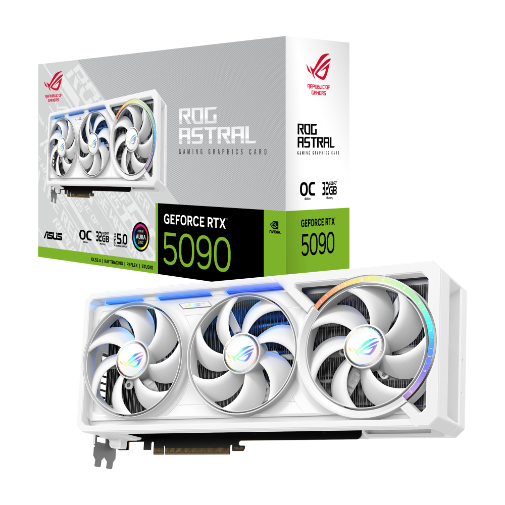 Видеокарта ASUS ROG Astral Overclocked Triple Fan, GeForce RTX 5090, 32GB GDDR7, White