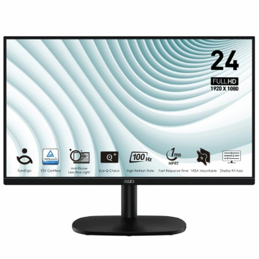 24" Монитор MSI PRO MP245V (9S6-3PC0CM-014) черный - 1920x1080@100Гц, VA, 1 мс, 300 кд/м2, 178/178, VGA, HDMI