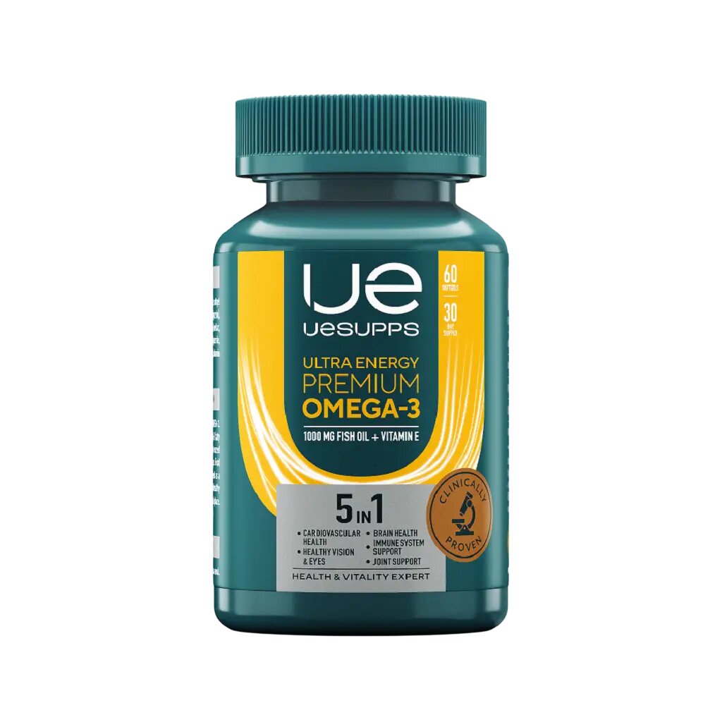 Уесаппс Ультра Энерджи Премиум Омега-3/UESUPPS Ultra Energy Premium Omega-3 мягкие капсулы массой 1405 мг 60 шт