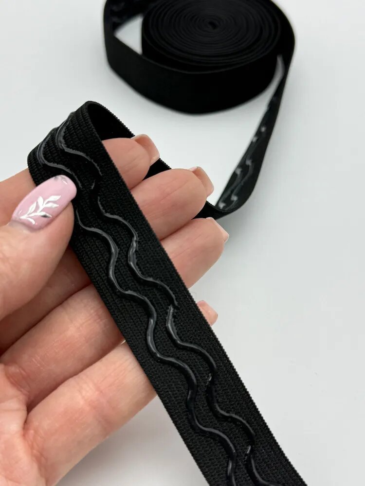 Резинка с силиконом для шитья 2 см * 2 м Двойная волна