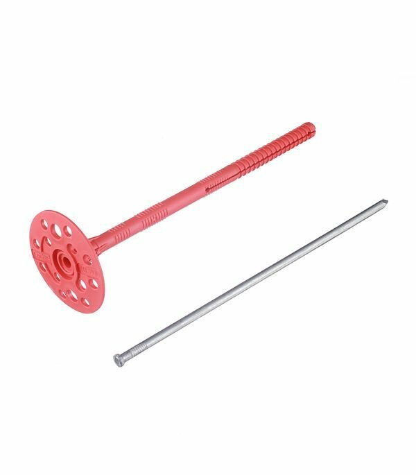 Дюбель тарельчатый для теплоизоляции 10 х 220 мм металлический гвоздь с термоголовкой, 400 шт