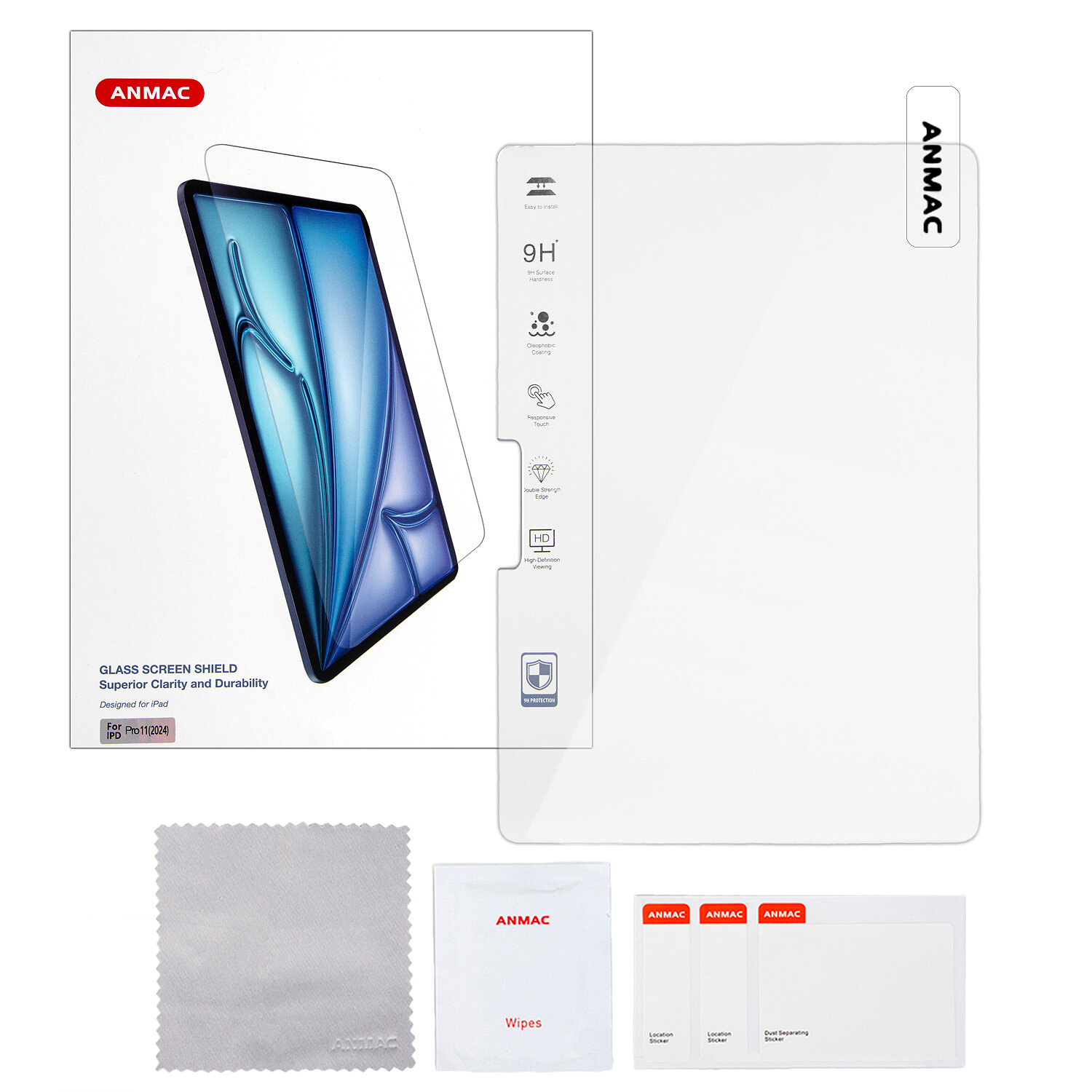 Защитное стекло IPD Pro 11 (2024) 0.3mm 2.5D ANMAC