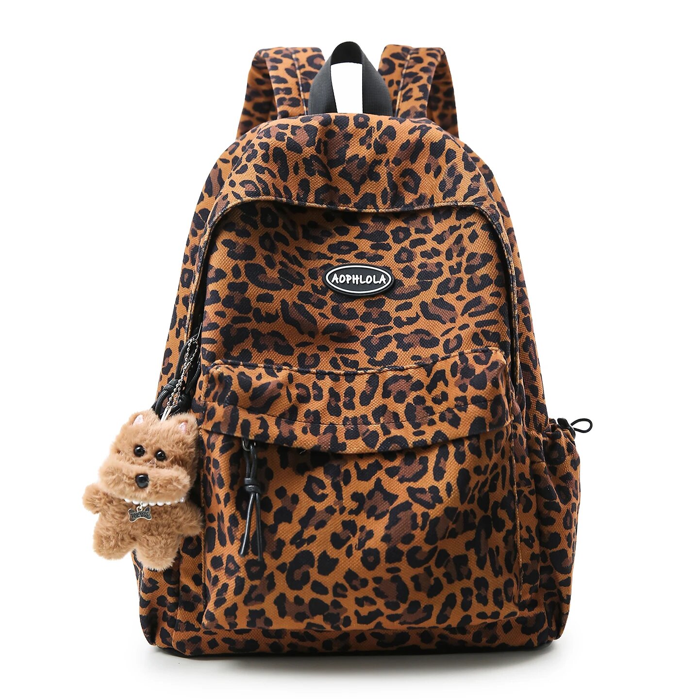 Замшевый материал с леопардовым принтом, женский рюкзак, школьные сумки для книг для девочек-подростков, студентка, женский рюкзак для отдыха brown