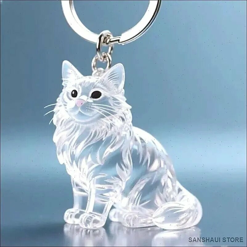 Прозрачная коробка для хранения кошачьей шерсти, сумка-капсула для хранения, брелок для ключей