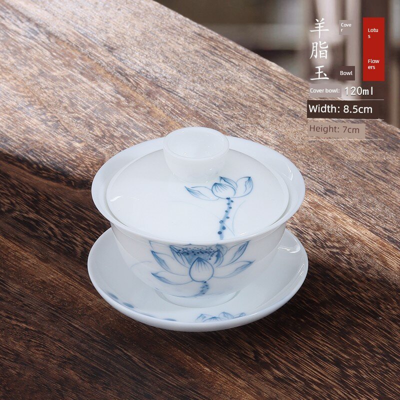 Ручная роспись лотоса, керамический чайник с крышкой 120 мл с 6 чашками, традиционный набор для гонфу-чая