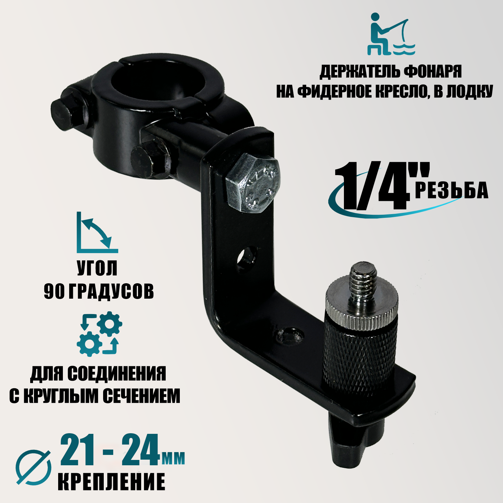 Крепление для фонаря с резьбой 1/4 на стул туристический, в лодку, для рыбалки