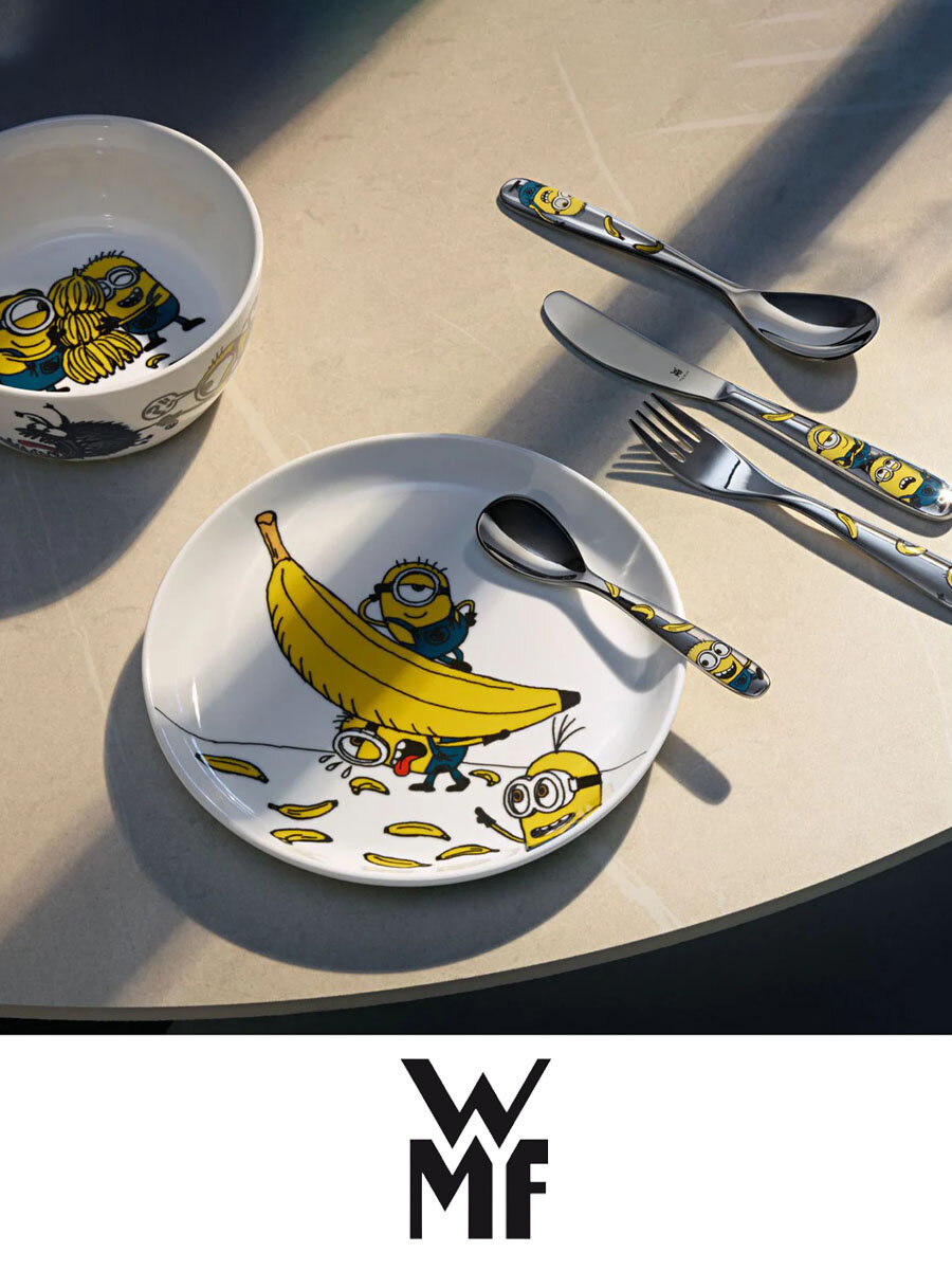 Набор детских столовых приборов WMF Minions, 4 предмета, нержавеющая сталь Cromargan®