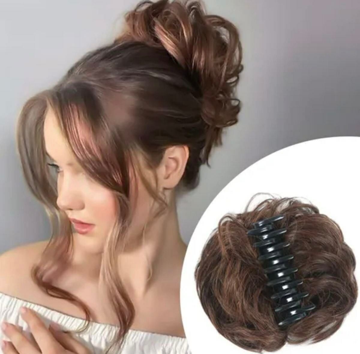 Шиньон-пучок накладной для волос, Заколка-краб, накладной хвост, парик