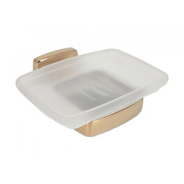 Мыльница для ванной к стене стекло золото Sanartec 108115Go