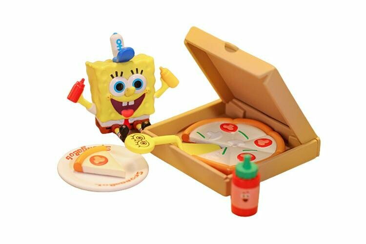 Коллекционные фигурки унисекс POP MART Picnic Party SpongeBob, 1 шт. Confirmed-Pizza (Open)