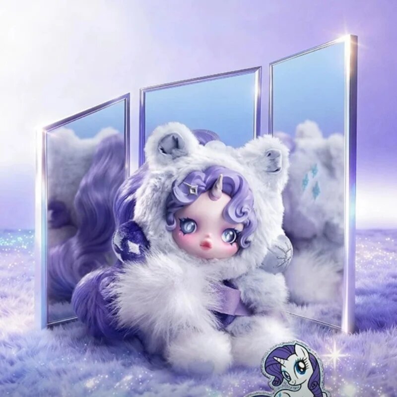 POP MART SKULLPANDA x My Little Pony Серия: Плюшевая кукла-подвеска, оригинальная таинственная коробка-сюрприз, игрушки-сюрпризы, милые аниме-фигурки