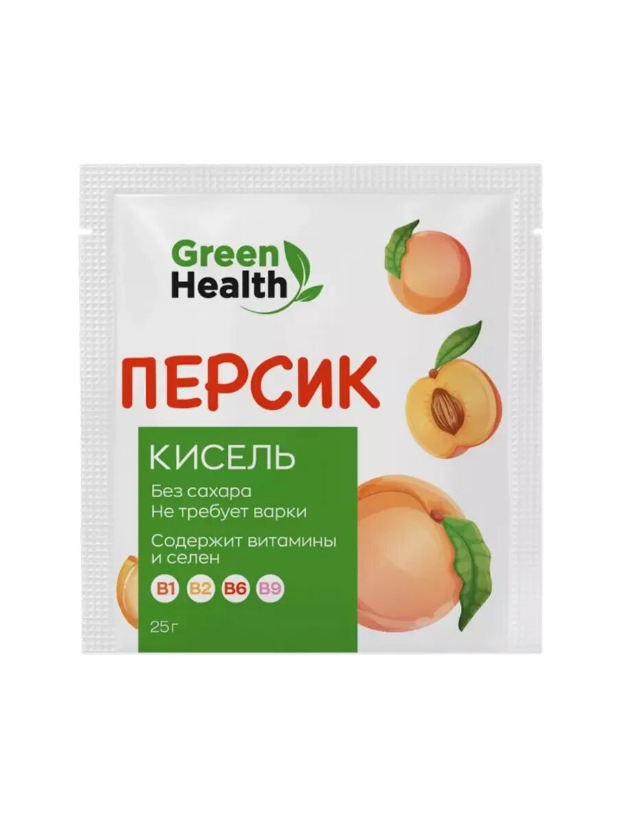 Грин Хэлф Кисель Персик без сахара, 25 г, 1шт.