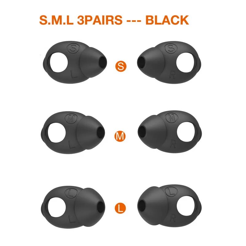 Силиконовые амбушюры TENNMAK для AirPods 3 S M L black-SML 3pairs