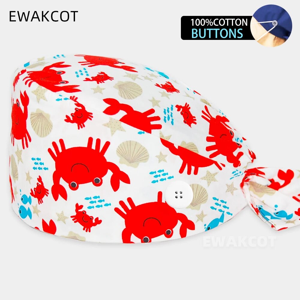 Gorro Quirúrgico Mujer Женская и мужская хирургическая шапочка с пуговицами, медицинская рабочая шапка с единорогом, медсестра, доктор, стоматологическая клиника, шапочки для кормления