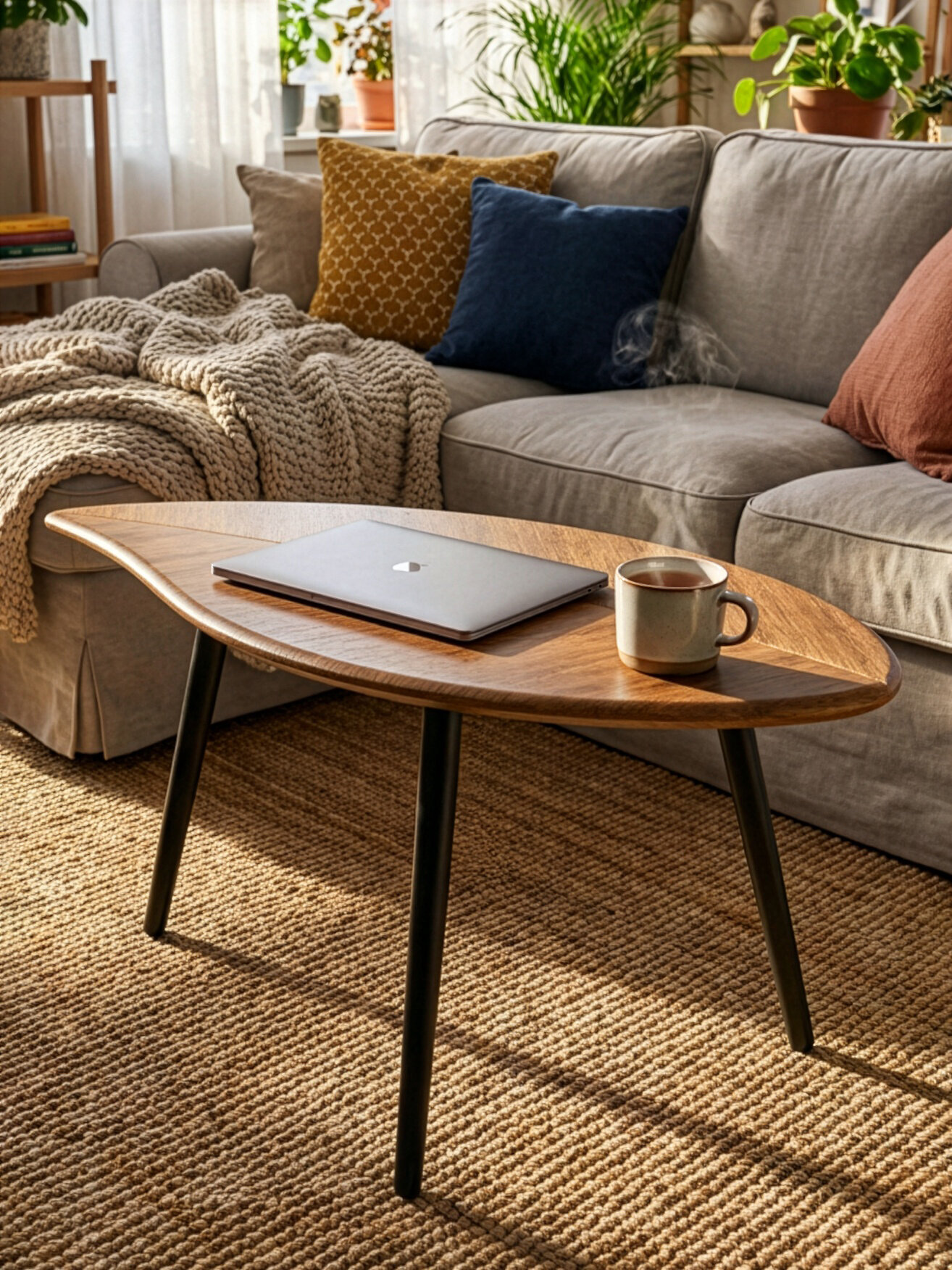 Столик журнальный Мебелик Берли (12 мм) деревянный, цвет дуб американский/чёрный