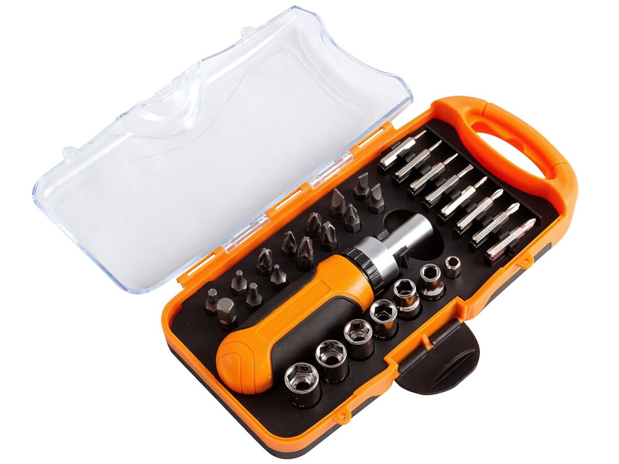 Набор инструментов 31 предмет, сталь, в кейсе, серия "23 февраля", головки и биты