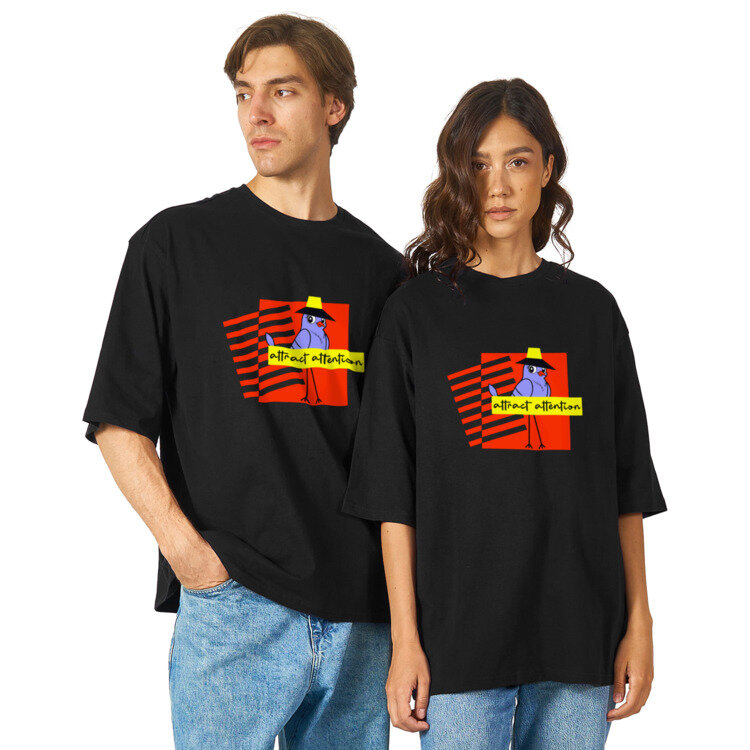 Футболка черная оверсайз «Привлечь внимание»