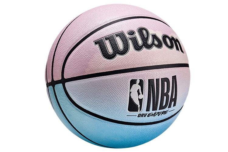 Баскетбольный мяч унисекс Wilson NBA PU тренировочный, розово-голубой, размер 7, CN
