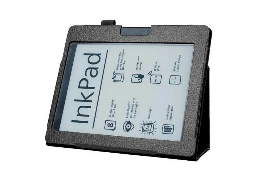 Чехол-книжка MyPads, для PocketBook 840-2, с магнитной застежкой, эко-кожа, черный