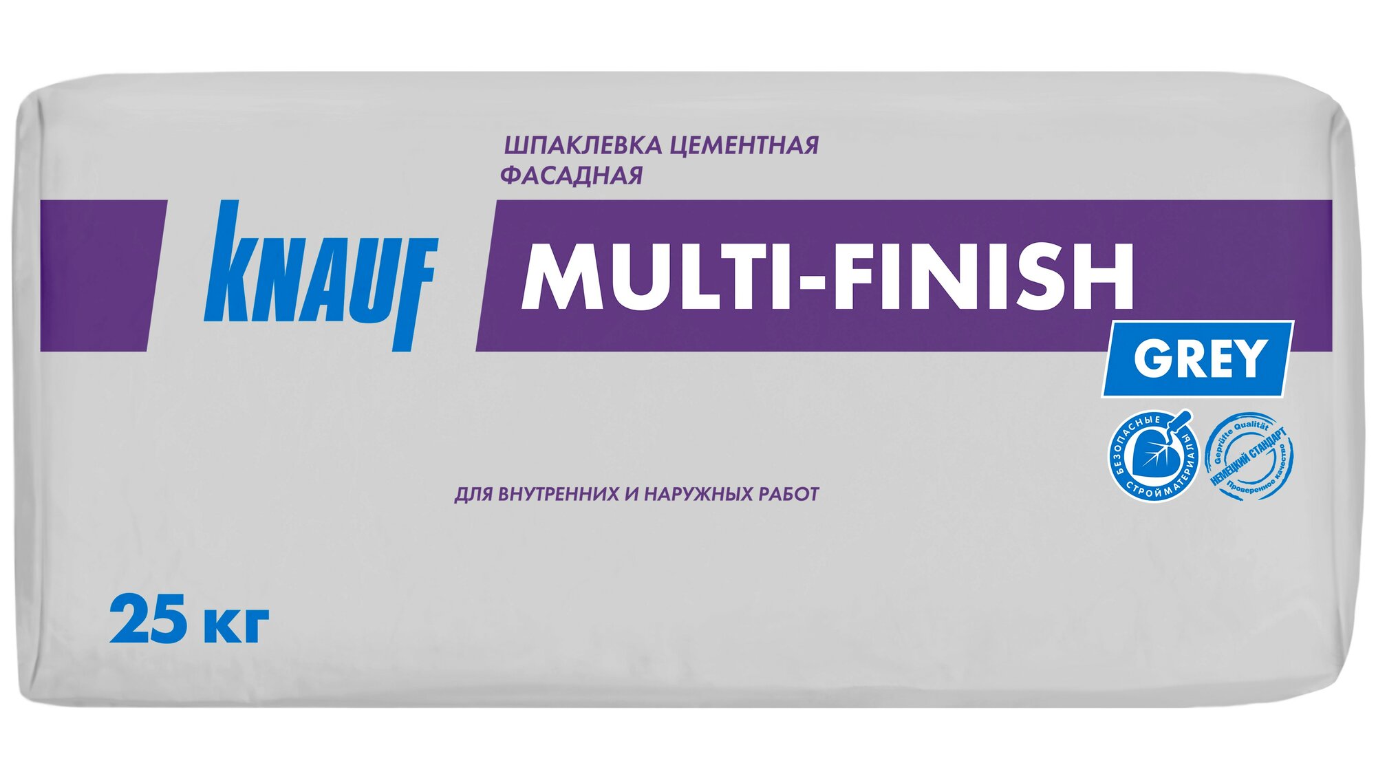 КНАУФ Мультифиниш шпаклевка цементная, фасадная, серая (25кг)