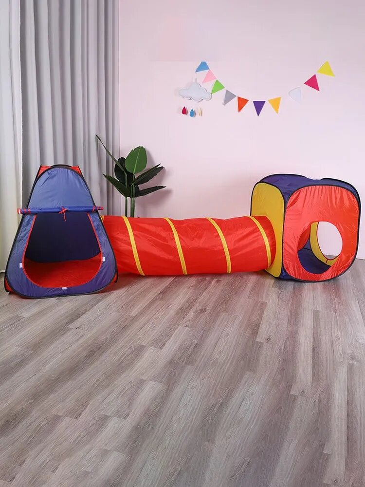 Туннель Для Детей Ползать/Палатка детская игровая Разноцветный Складной для дома и улицы