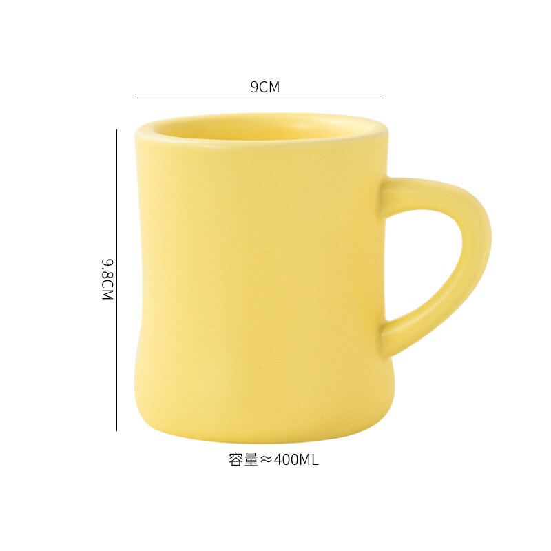 Набор кофейных чашек и блюдец в кремовом цвете в стиле Ins для домашнего использования, с ложкой, керамической кружкой в форме талии, эстетичной чашкой для воды и чая.