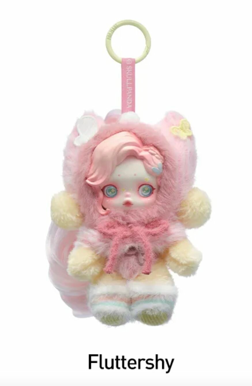 POP MART - SKULLPANDA My Little Pony Series Plush Doll Pendant, Fluttershy, Подарки, украшения комнат, 1 шт