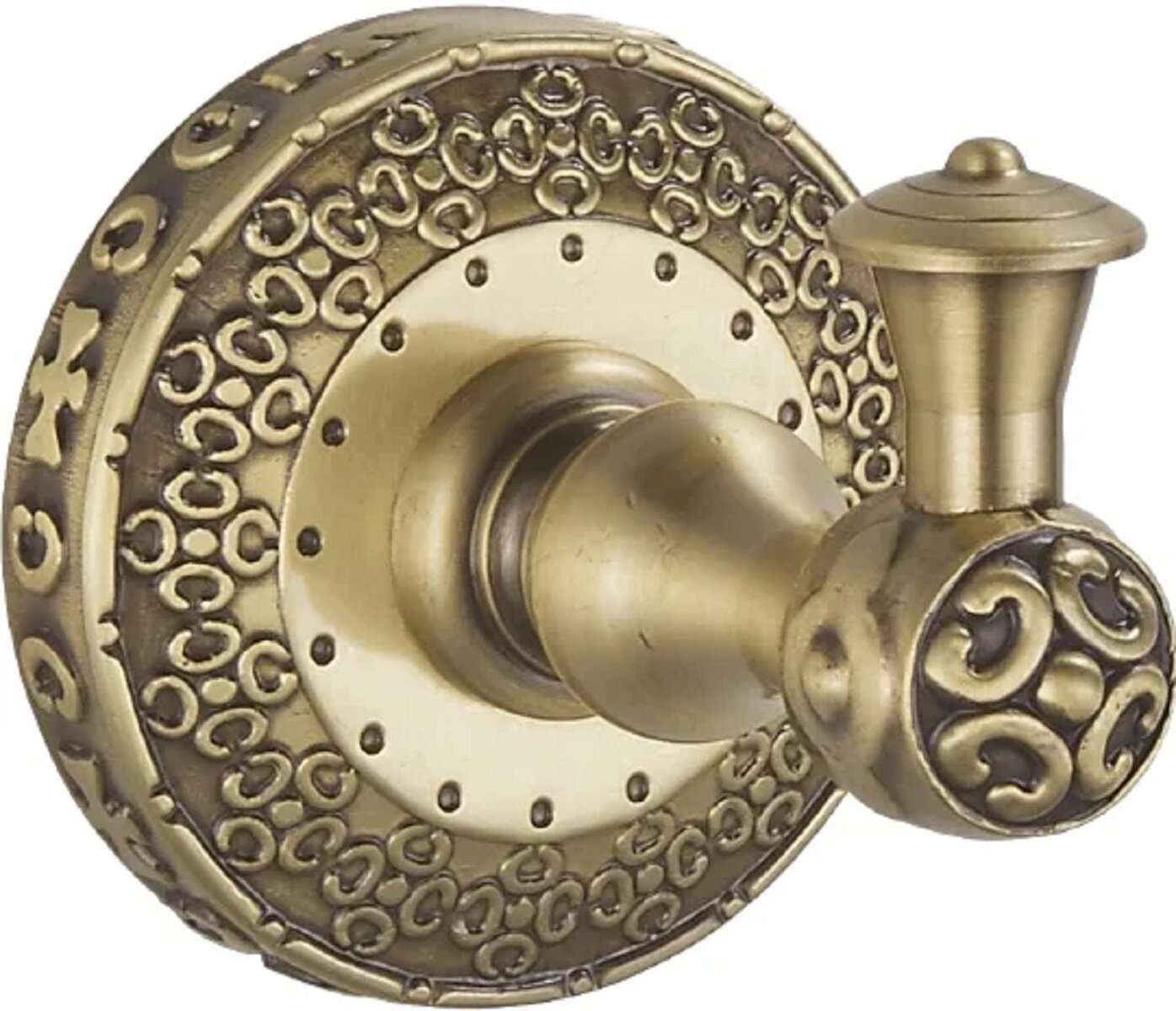 Крючок Zorg серия Antic AZR 01 BR, латунь, бронза, одинарный, с орнаментом, круглый