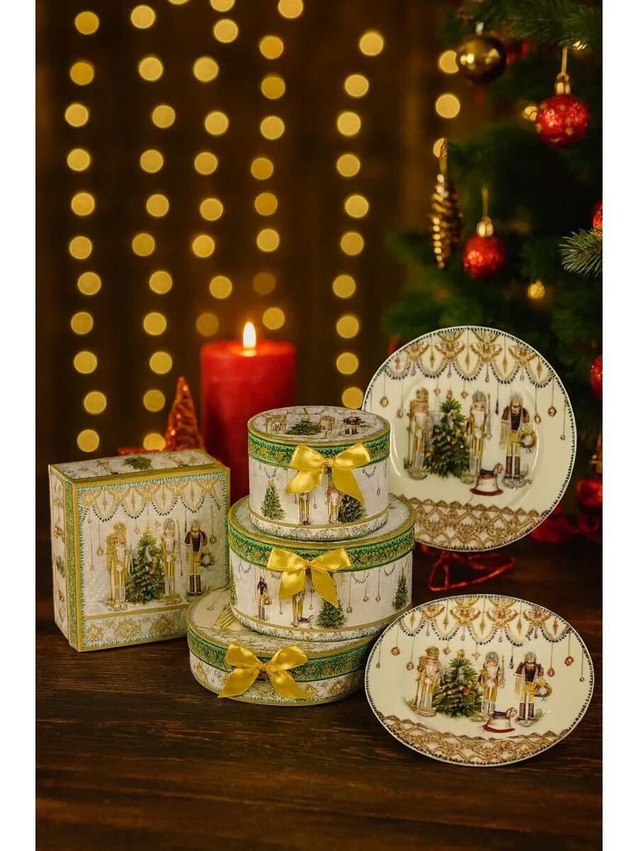 Новогодний набор из двух тарелок