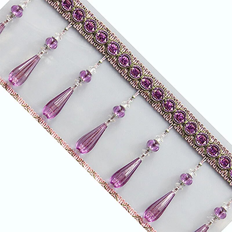 Подвеска из хрустальных бусин 1 м*10.5 см, для штор, люстр и декора, многоцветная, капли и фонарики