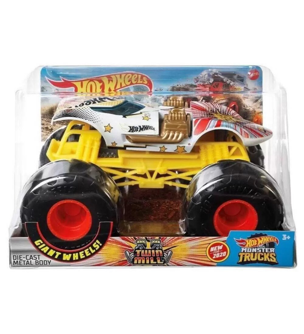 Машинка Mattel Hot Wheels Monster Tracks Twin Mill, 1:24, для детей от 3 до 5 лет, 1 шт, GWK97