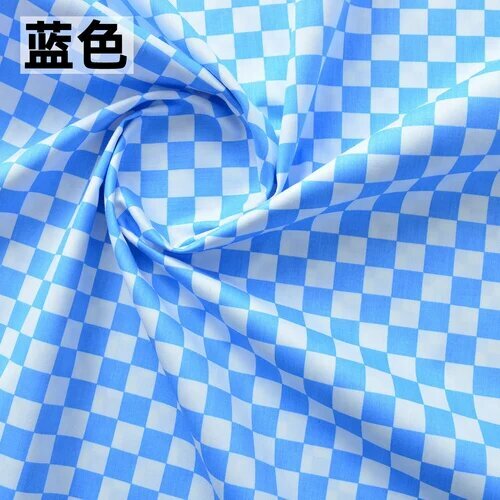 Хлопковая клетчатая скатерть 160x50 см Синий, Blue