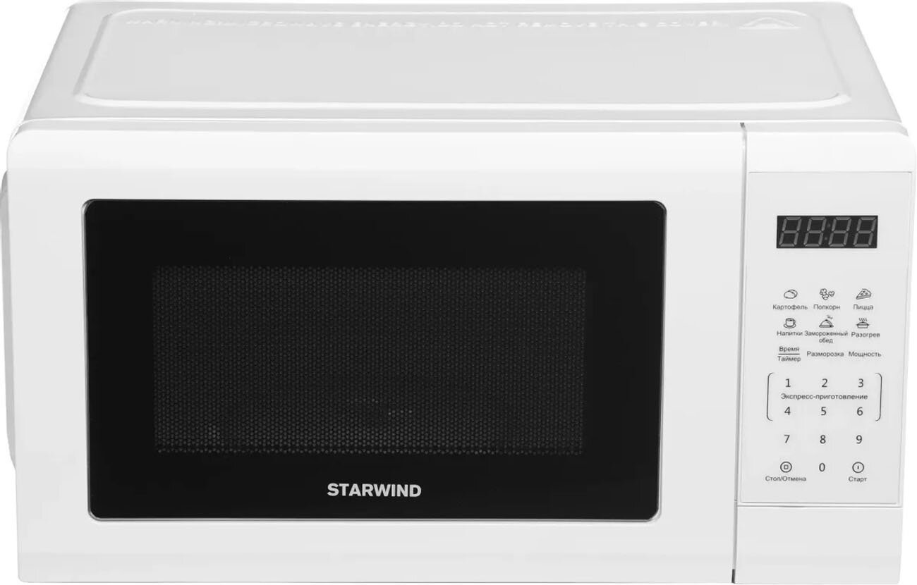 Микроволновая печь StarWind SMW4220, 20 л, 700Вт, 11 уровней мощности, белый