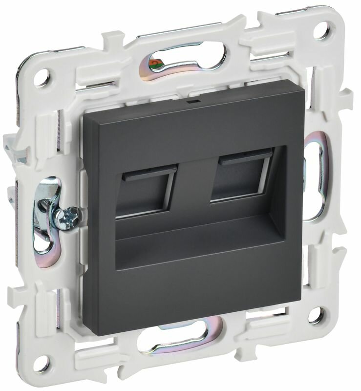 Розетка компьютерная двойн. RJ45 кат.5E SKANDY SK-K03T титан IEK SK-K20-1-K48