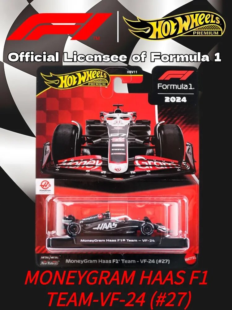 Hot Wheels Premium MoneyGram Haas F1 Team VF-24 #27 Nico Hlkenberg 1:64 лимитированная коллекционная модель