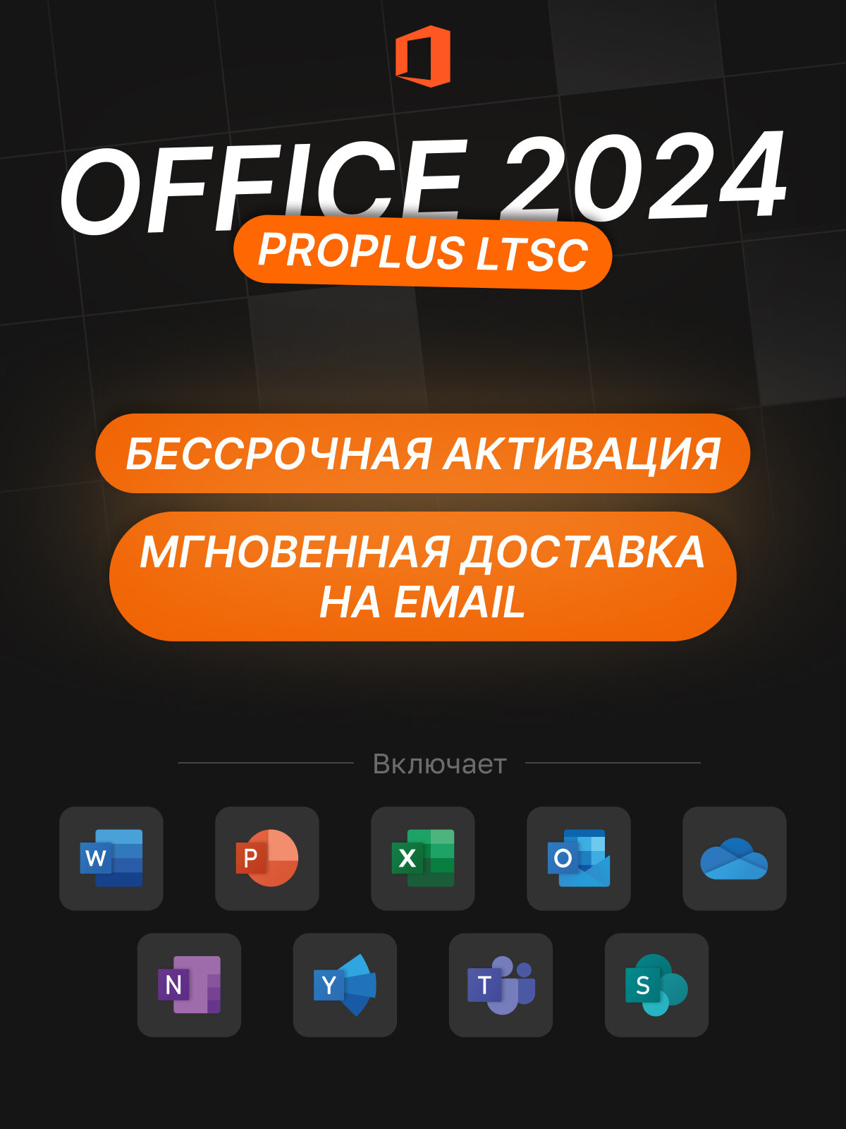 Microsoft Office 2024 Professional Plus LTSC Электронный ключ активации Бессрочная лицензия без привязки к учетной записи