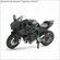 Модель мотоцикла Kawasaki (черный) 1/6 масштаб, ABS пластик и металлический спла...