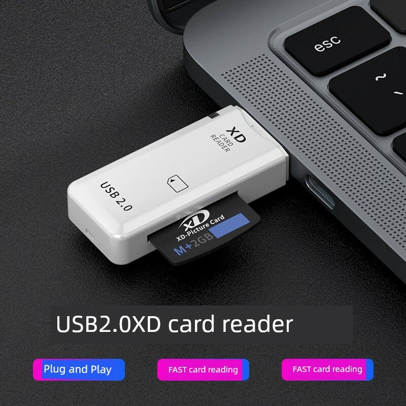 USB 2.0 XD-карта считыватель для камер Olympus Fuji, компьютеров, Apple iPhone и Android устройств