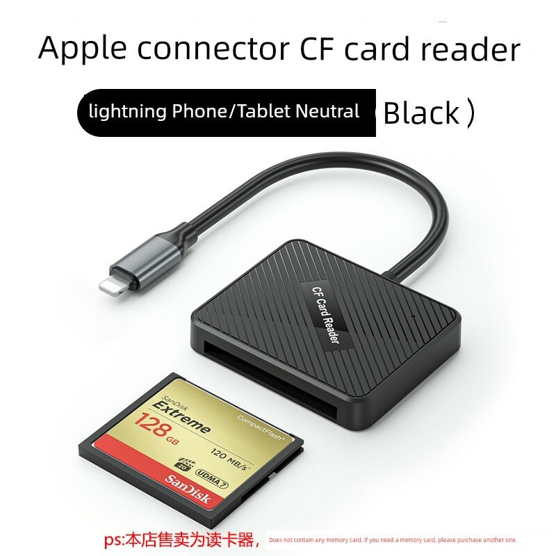 Читатель карт с разъемом Lightning USB-C для зеркальных камер, одиночный слот, черный