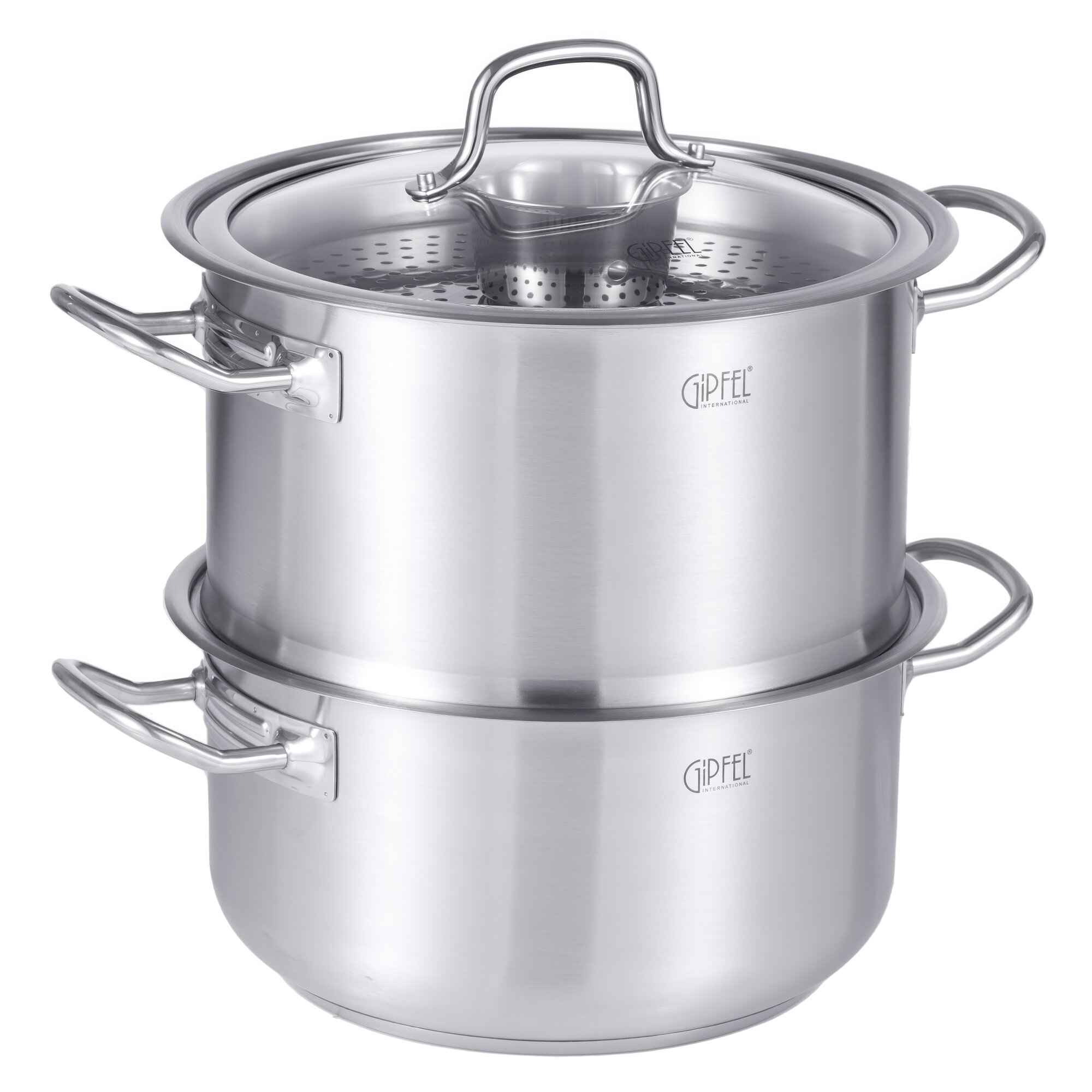 Мантоварка Gipfel Mantes 1321, 9 л, нержавеющая сталь, стальной, прозрачный