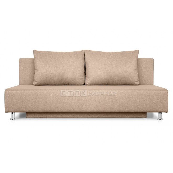 Диван Сток Диванов Мини, бежевый, рогожка, механизм еврокнижка, с ящиком для хранения