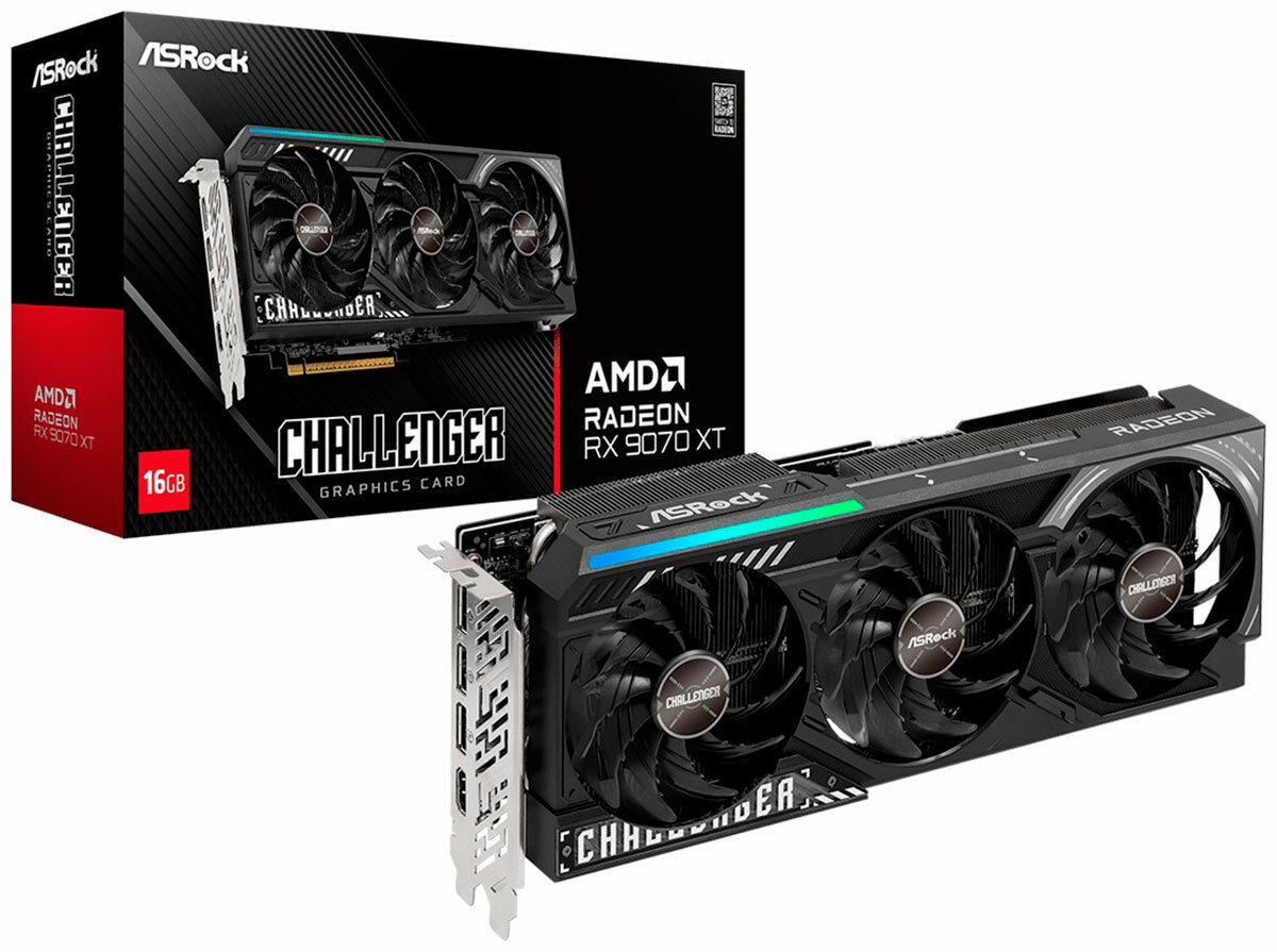 Видеокарта Asrock Radeon RX 9070 XT Challenger 16GB (RX9070XT CL 16G)